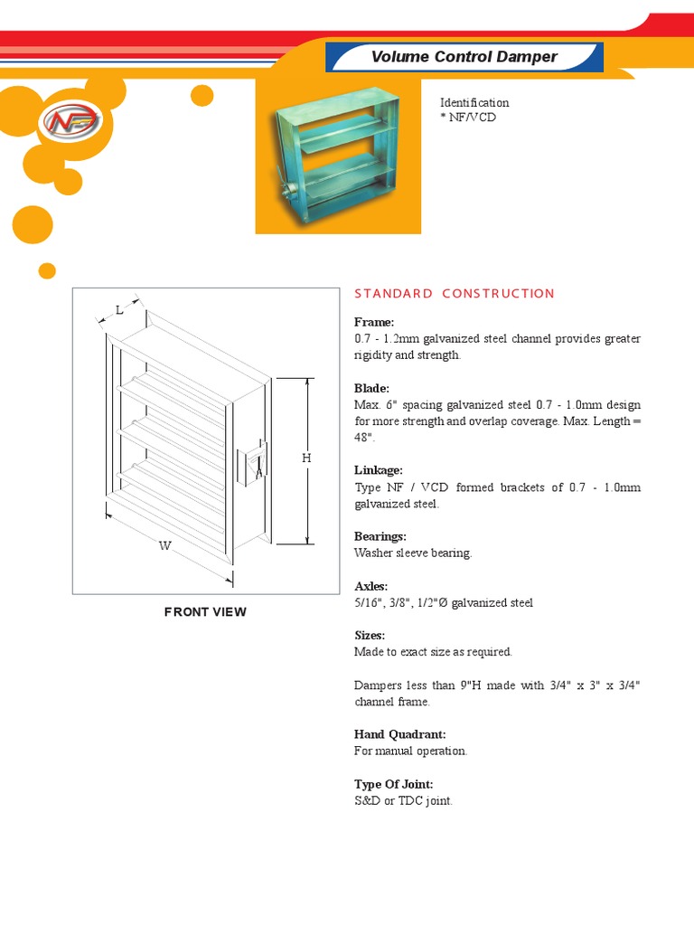 14. Volume Control Damper | Duct (Flow) | Noise