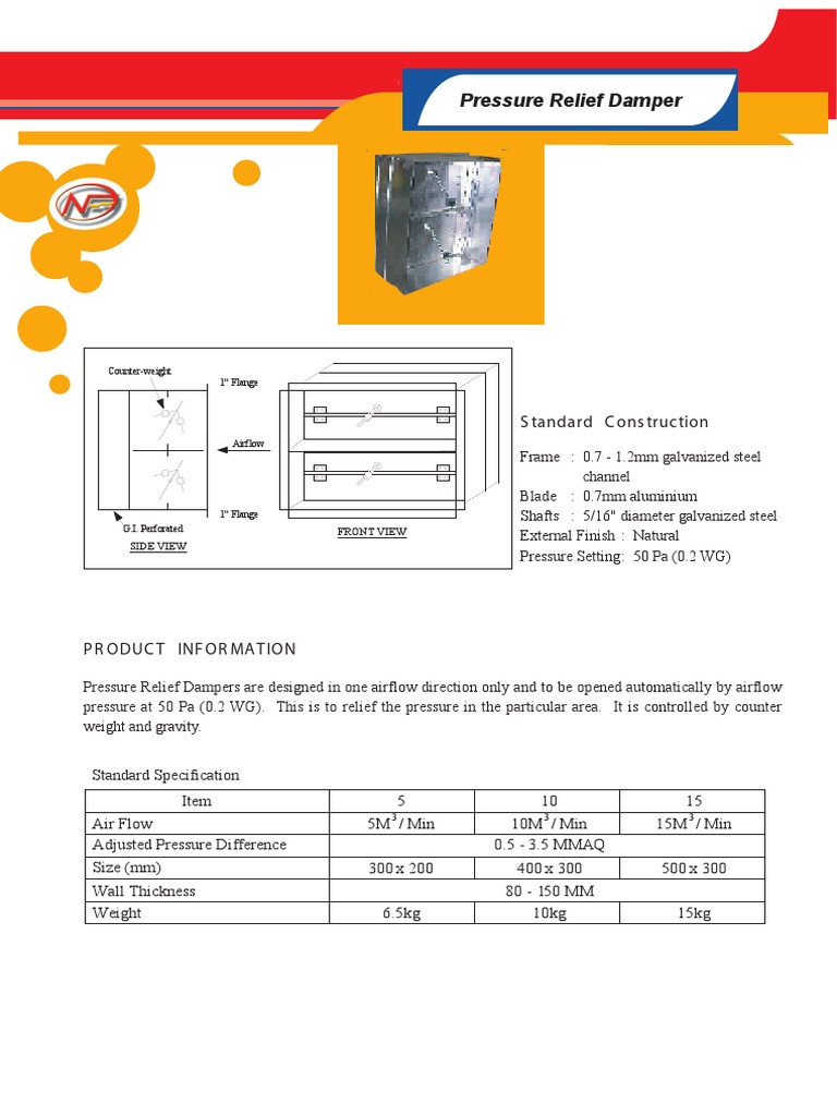 Pressure Relief Damper | PDF
