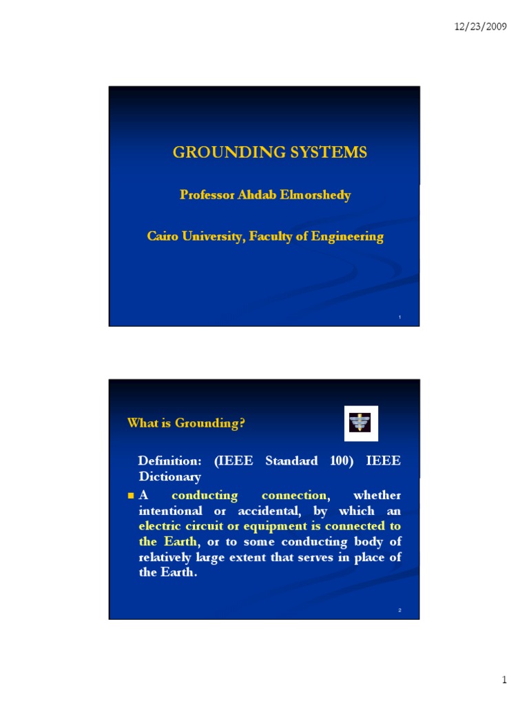 Overview of Grounding Systems | PDF | Resistor | Electrical Resistivity ...
