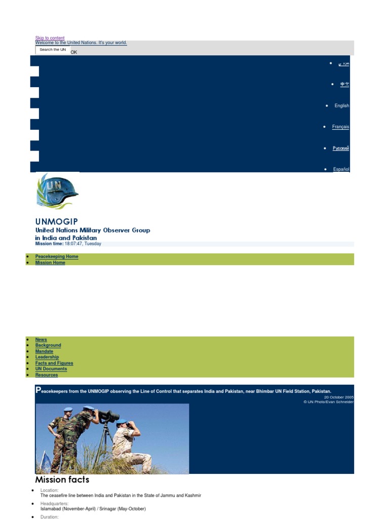 Unmogip: Welcome To The United Nations. It's Your World | PDF ...