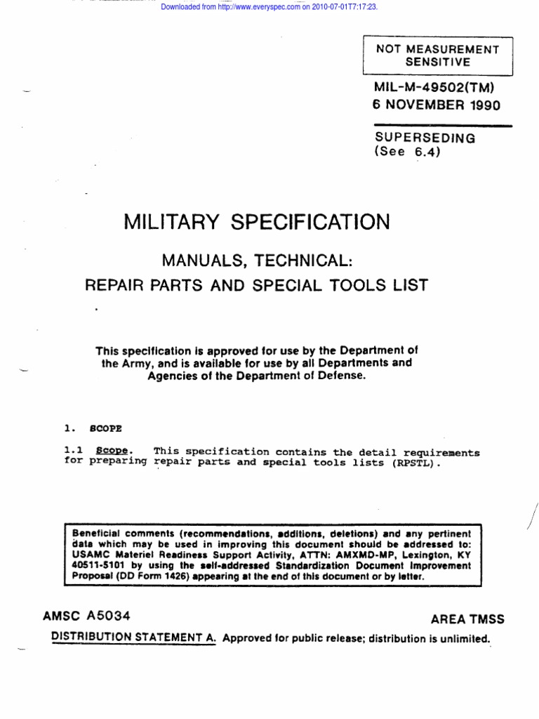 Mil M 49502 | PDF | Specification (Technical Standard) | Verification And Validation