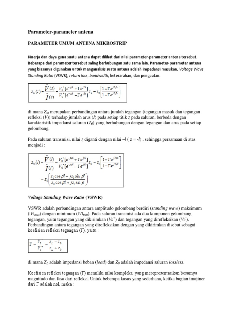 Parameter-Parameter ANTENA | PDF | Metode & Bahan Ajar
