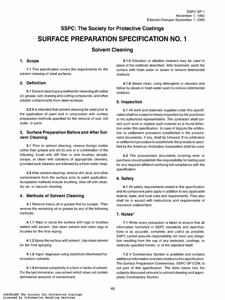 SSPC SP-1-00 Solvent Cleaning | PDF | Computers