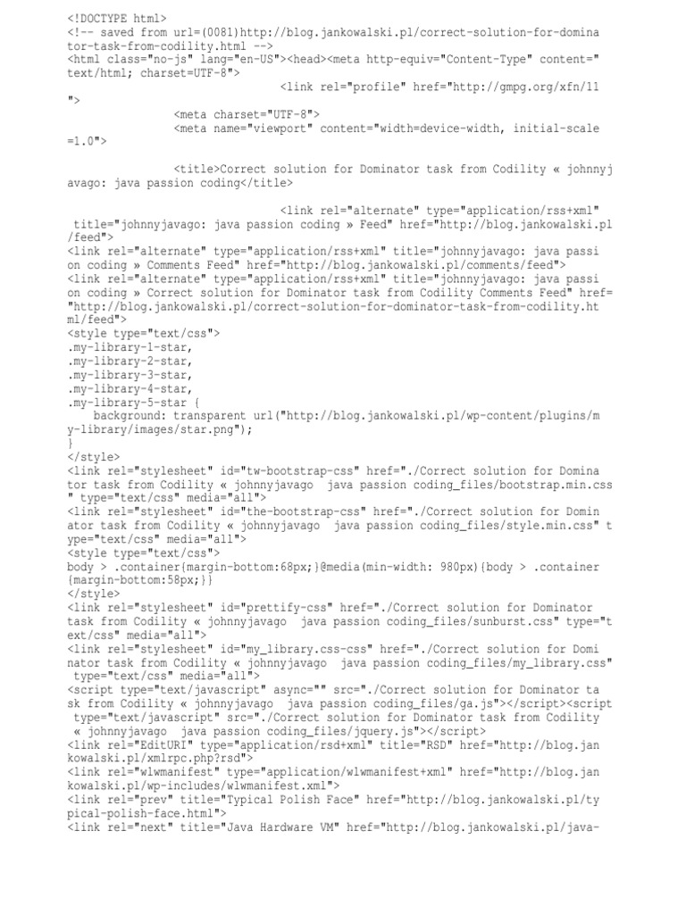 Correct Solution For Dominator Task From Codility Johnnyjavago Java Passion Coding - HTM | PDF ...