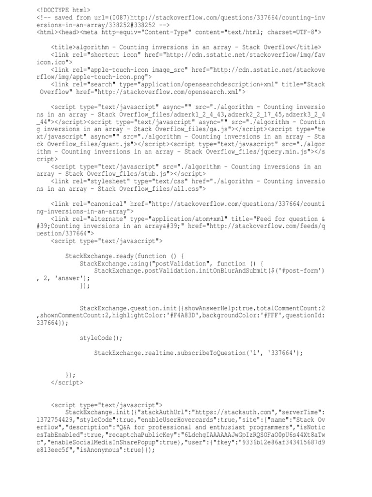 Algorithm - Counting Inversions in An Array - Stack Overflow - HTM ...