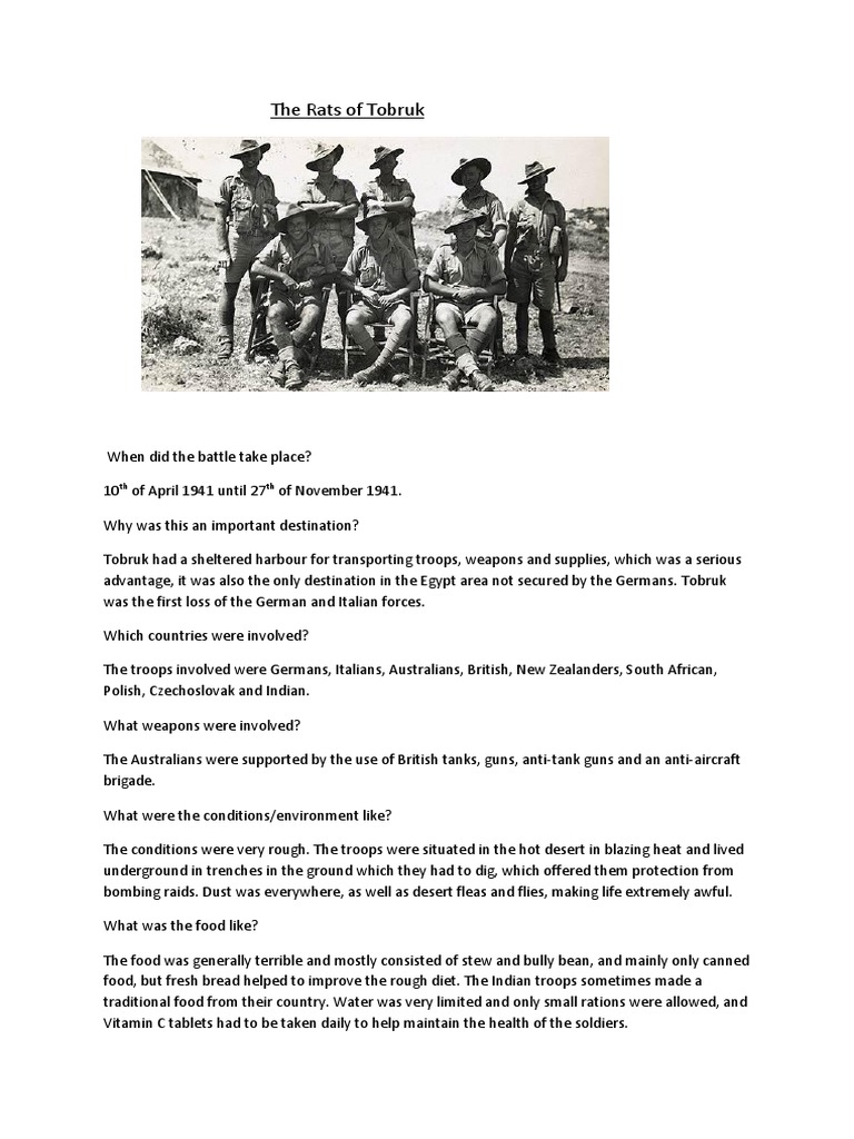 the rats of tobruk | Division (Military) | Military Science