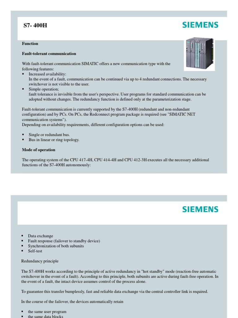 S7 400H PDF | PDF | Input/Output | Fault Tolerance