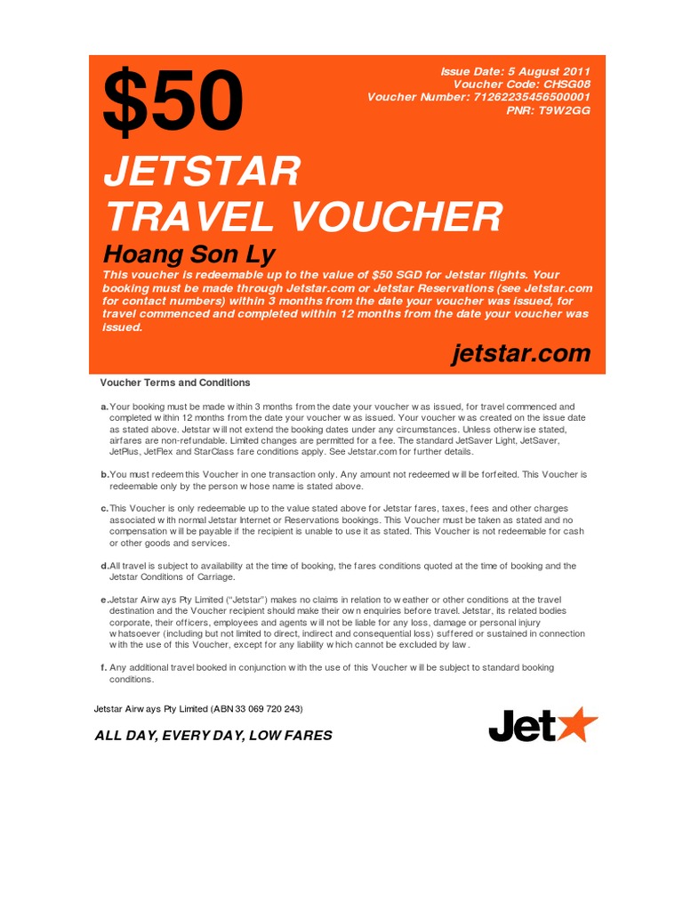 Jetstar Voucher | PDF | Voucher | Income Distribution