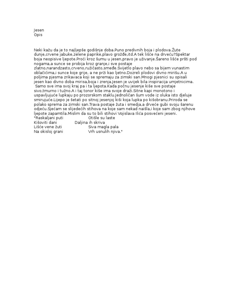 Opis Jeseni | PDF
