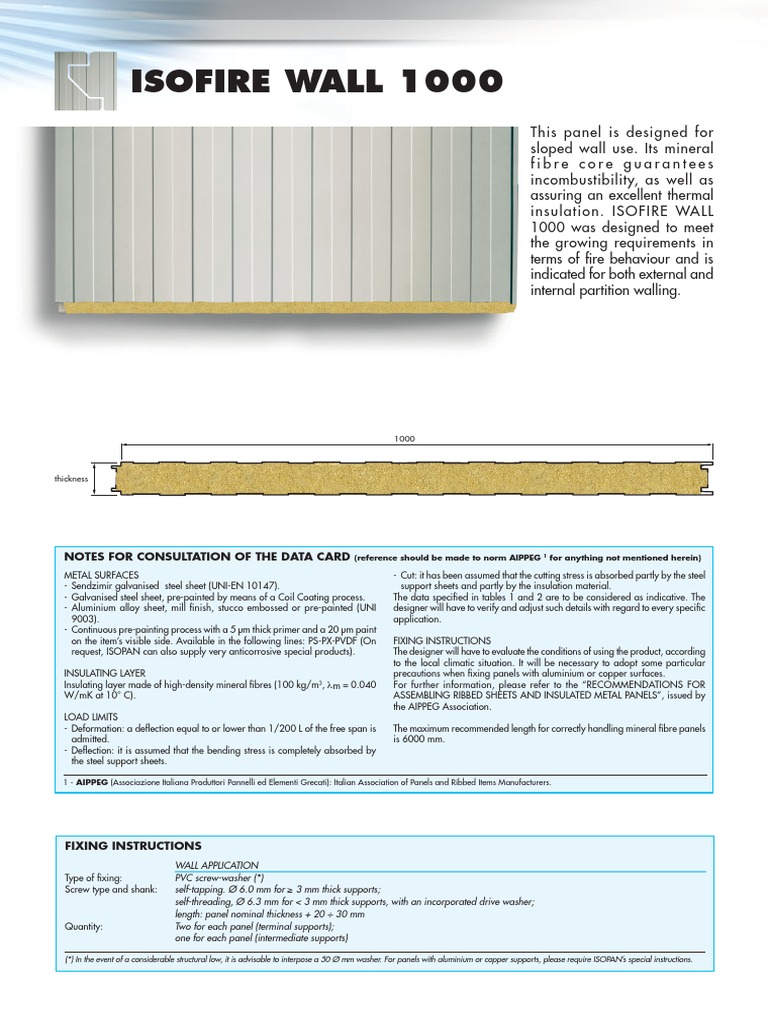 Isofire wall-1000.pdf | Sheet Metal | Wall