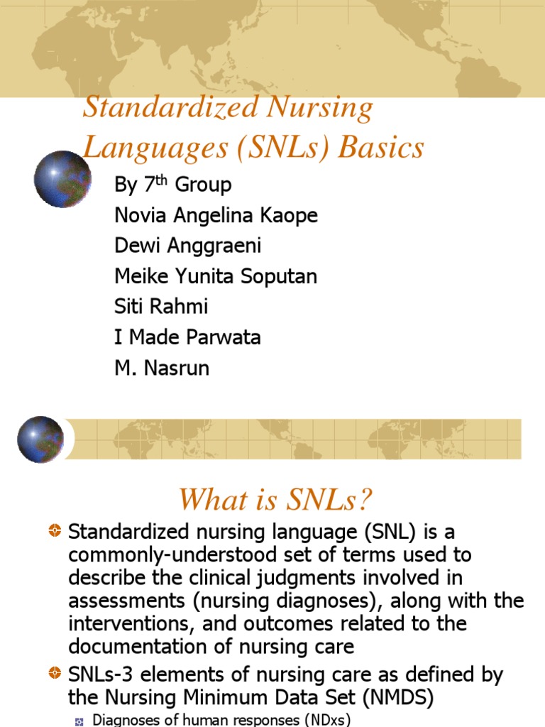 Standardized Nursing Languages (SNLs): Benefits for Communication, Care, and Evaluation | PDF ...