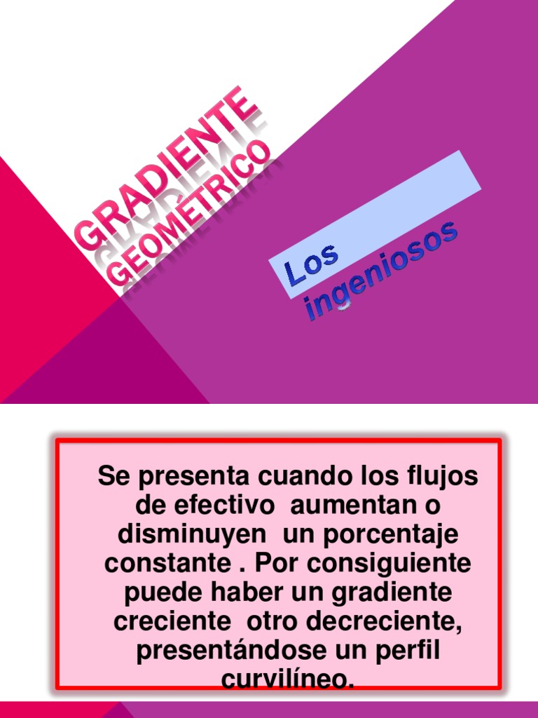 Fórmulas de Gradiente Geométrico | PDF | Economias | Enseñanza de ...