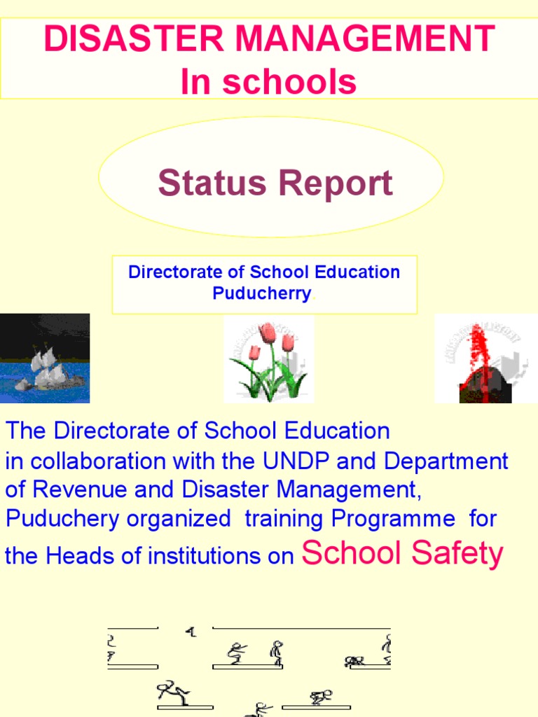 Disaster Management in Schools: Status Report | PDF | Emergency ...