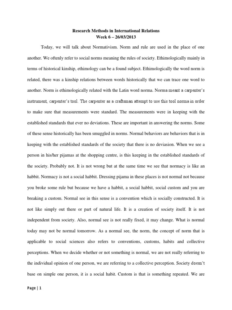 Week 6 Research Methods in International Relations | PDF