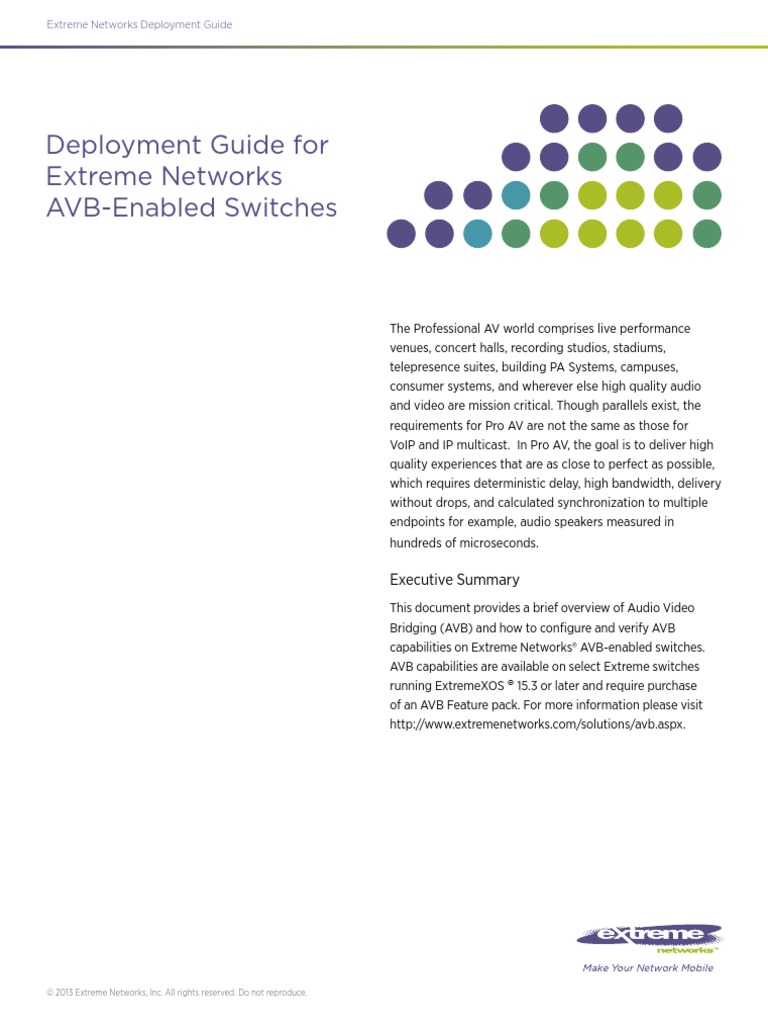 Extreme Networks AVB Enabled Switch Deployment Guide | PDF ...