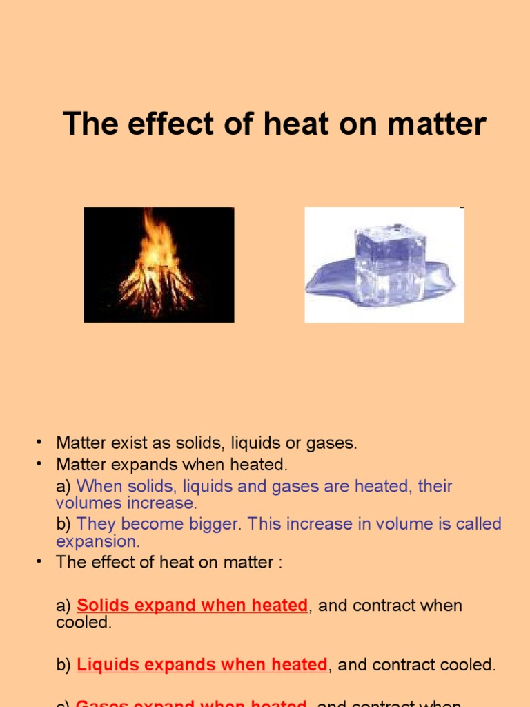Effects of Heat on Matter Explained | PDF | Liquids | Solid