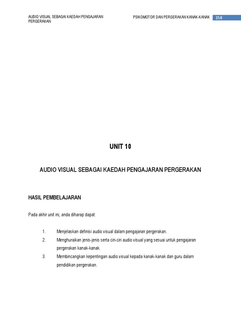 Audio Visual Sebagai Kaedah Pengajaran Pergerakan | PDF