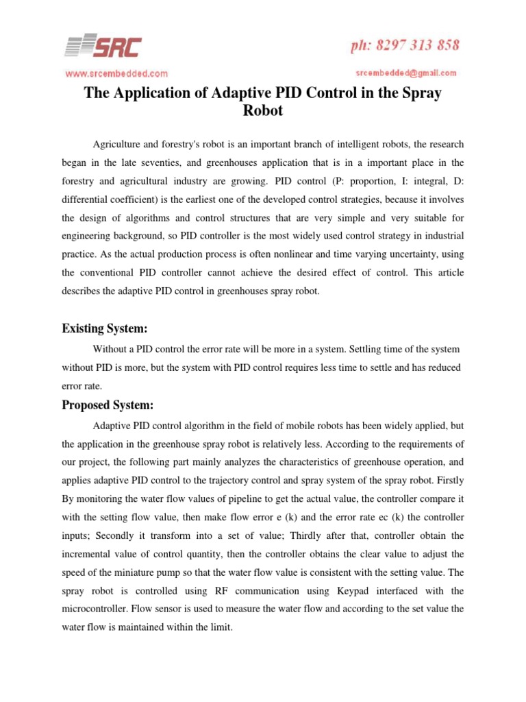 The Application of Adaptive PID Control in The Spray Robot PDF | PDF ...