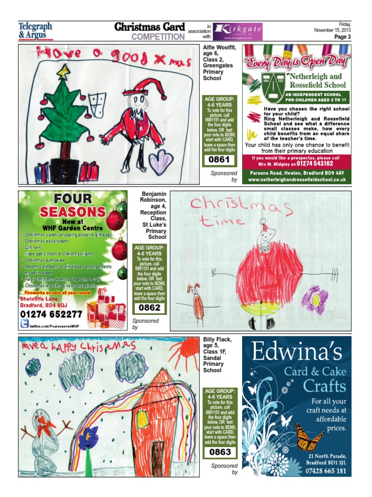 Christmas Card Competition Entries | PDF | Christmas | Traditions