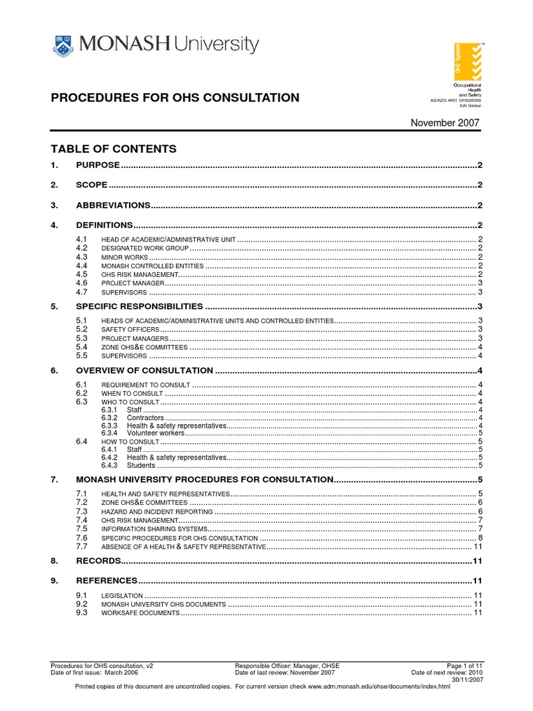 Ohs Consultation 2 | PDF | Occupational Safety And Health | Safety