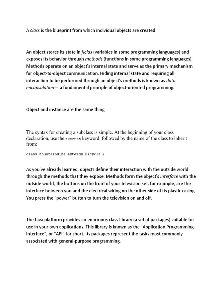 Java Notes Pdf Class Computer Programming Method Computer Programming