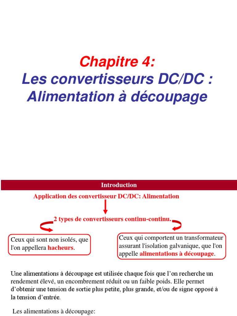 Alimentation à découpage : Types et Fonctionnement | PDF | Physique ...