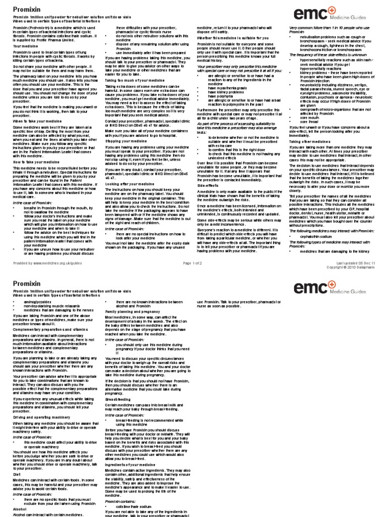 Promixine | PDF | Pharmacy | Pharmaceutical Drug