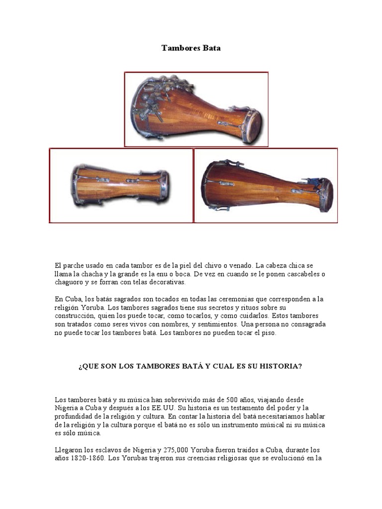 Tambores Batá: Historia y Significado | PDF | Cuba | Esclavitud