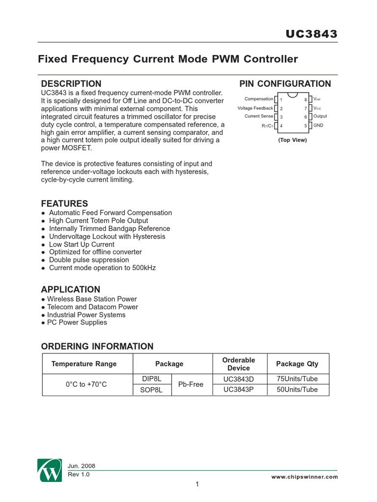 Aplicacion Note UC3843 | PDF | Amplifier | Capacitor