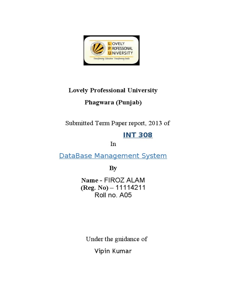 College Management System | Database Design | Table (Database)