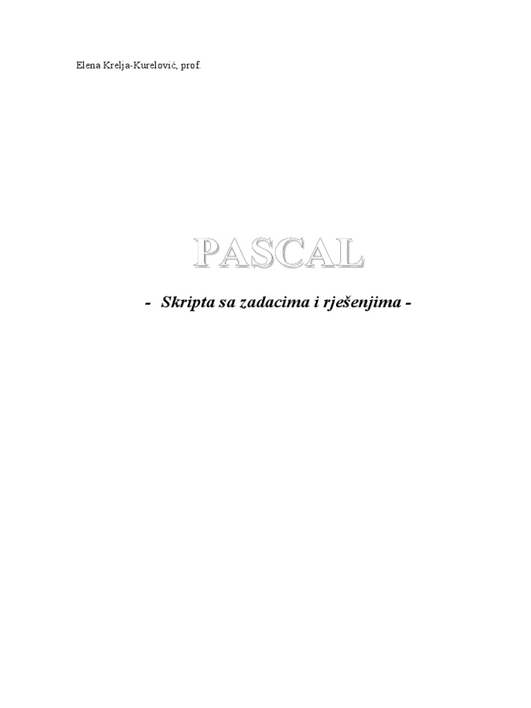 Pascal PDF | PDF