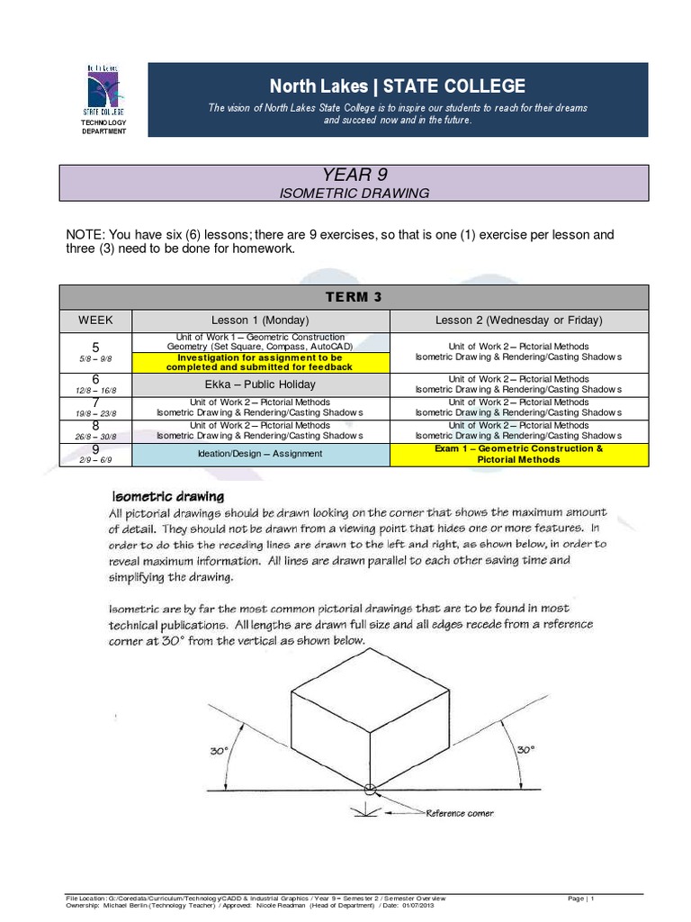 Isometric Drawing Exercises | PDF