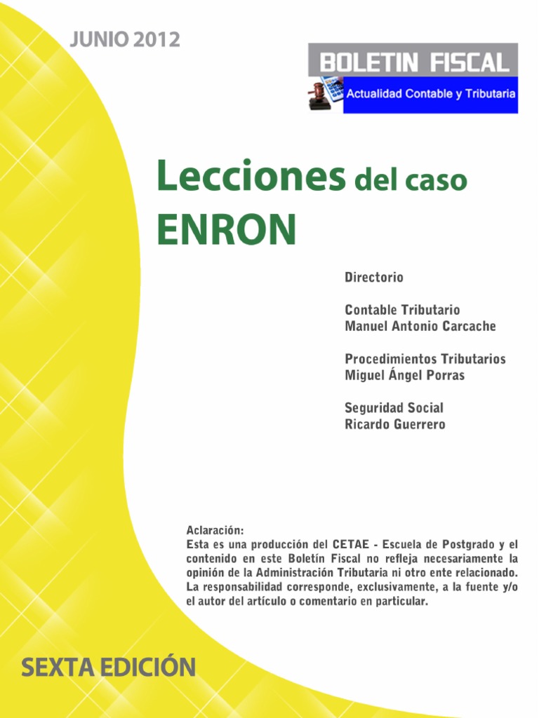 Caso Enron | PDF | Enron | Contabilidad