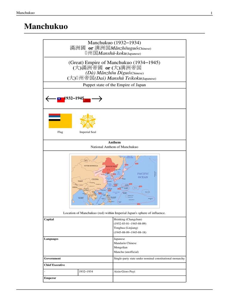 Manchukuo PDF | PDF | Manchuria | Qing Dynasty