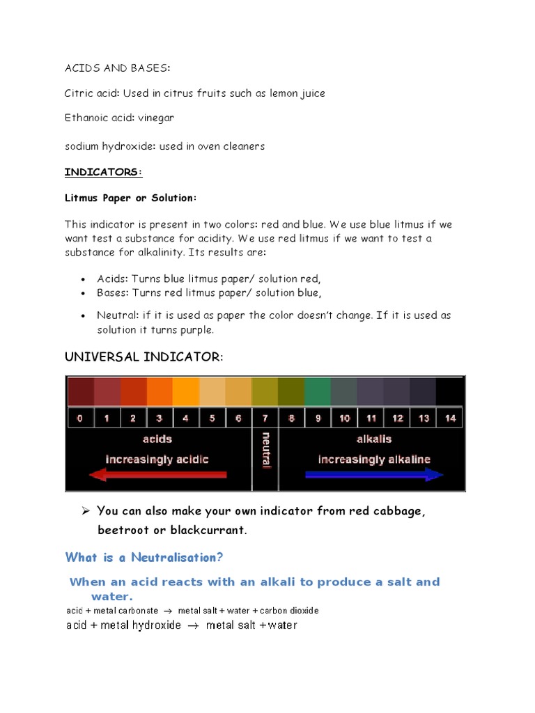 Indicators: Litmus Paper or Solution:: Universal Indicator | PDF