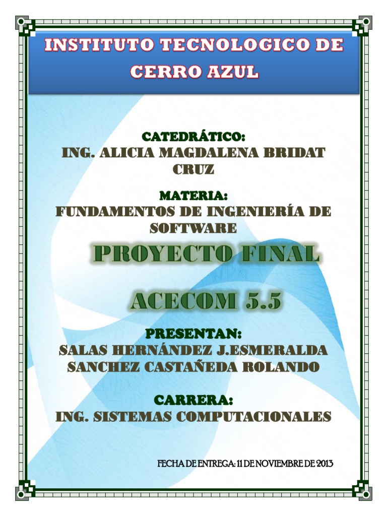 ACECOM 5.1-Proyecto Final | PDF | Ingeniería de software | Software
