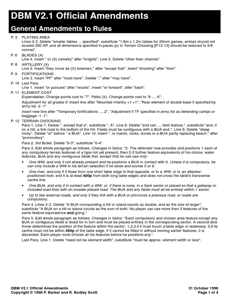 DBM V2.1 Official Amendments: General Amendments To Rules | PDF ...