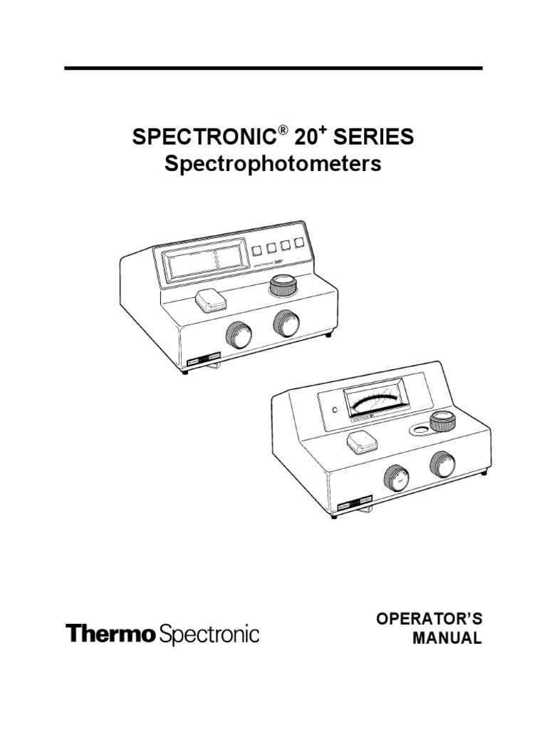 Thermo Spectronic 20 Operation Manual | PDF | Absorbance | Spectrophotometry