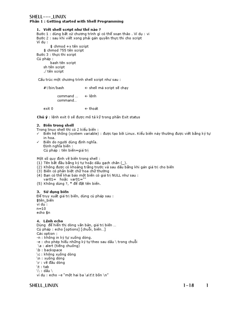 Shell Tutorial | PDF