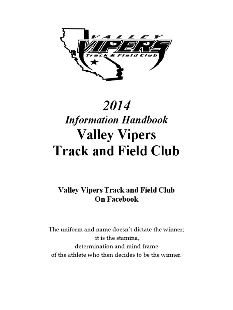 Valley Vipers Track and Field Club: Information Handbook | PDF | Track ...