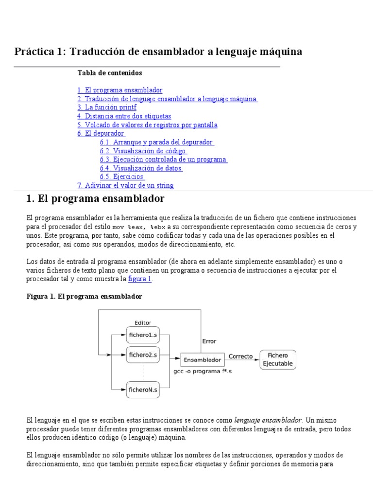 Práctica 1 | PDF | Lenguaje ensamblador | Programa de computadora