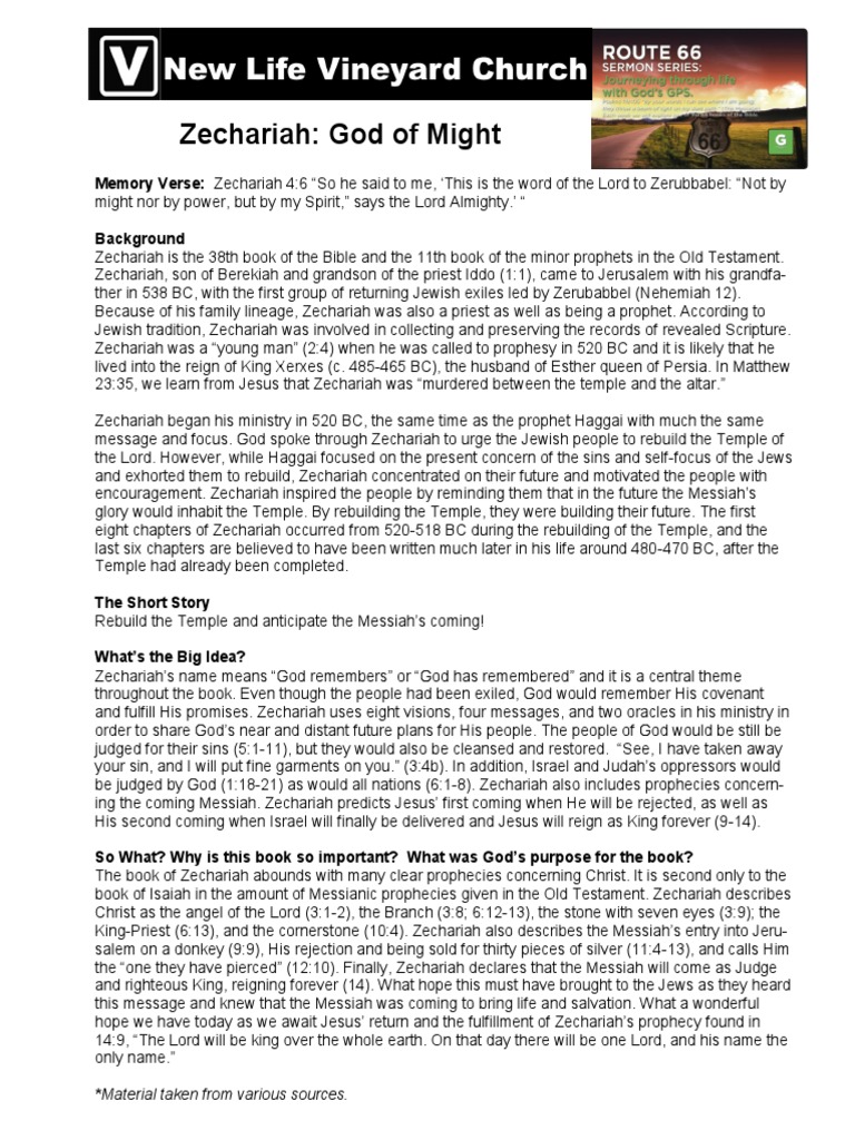 Zechariah Handout C | PDF | Book Of Zechariah | Bible Prophecy