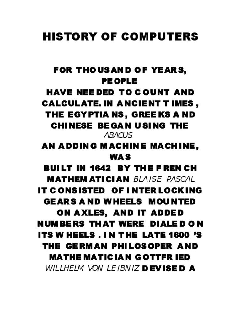 Evolution of Early Computing Devices | PDF