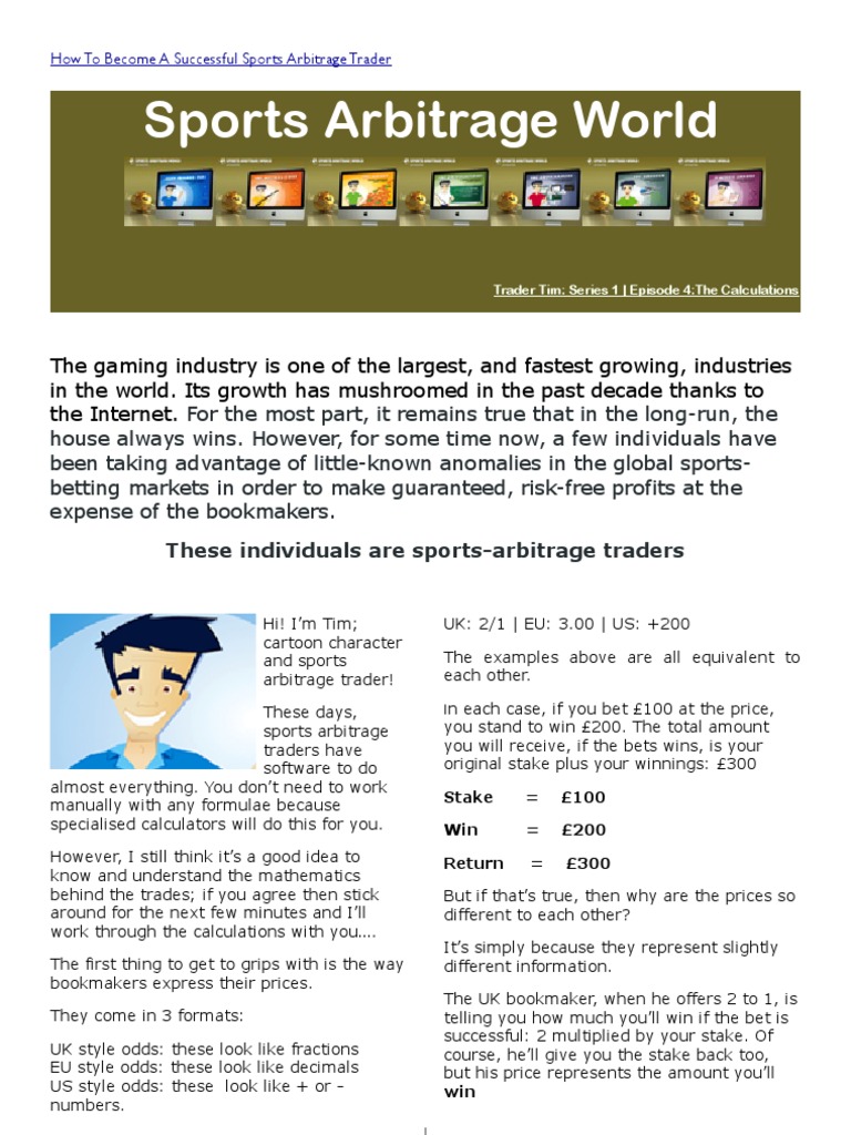 Sports Arbitrage Guide 04 - The Calculations | PDF | Odds | Arbitrage