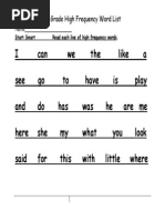 2nd Grade High Frequency Word List (Wonders) | PDF
