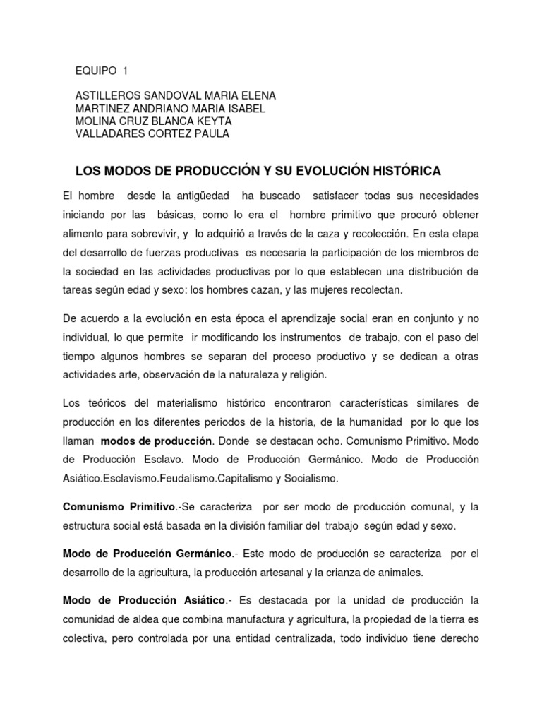 Modos de Produccion Globalizacion | PDF | Feudalismo | Agricultura