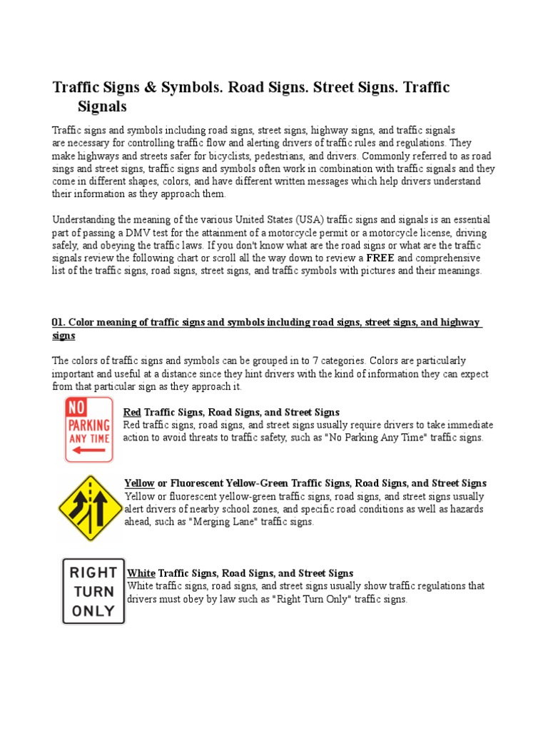 Understanding Traffic Signs and Signals: A Comprehensive Guide to Road ...