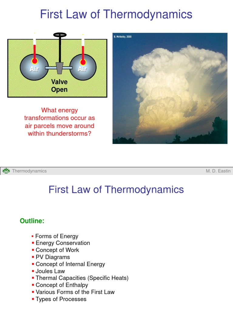 First Law Thermo | PDF | Enthalpy | Heat