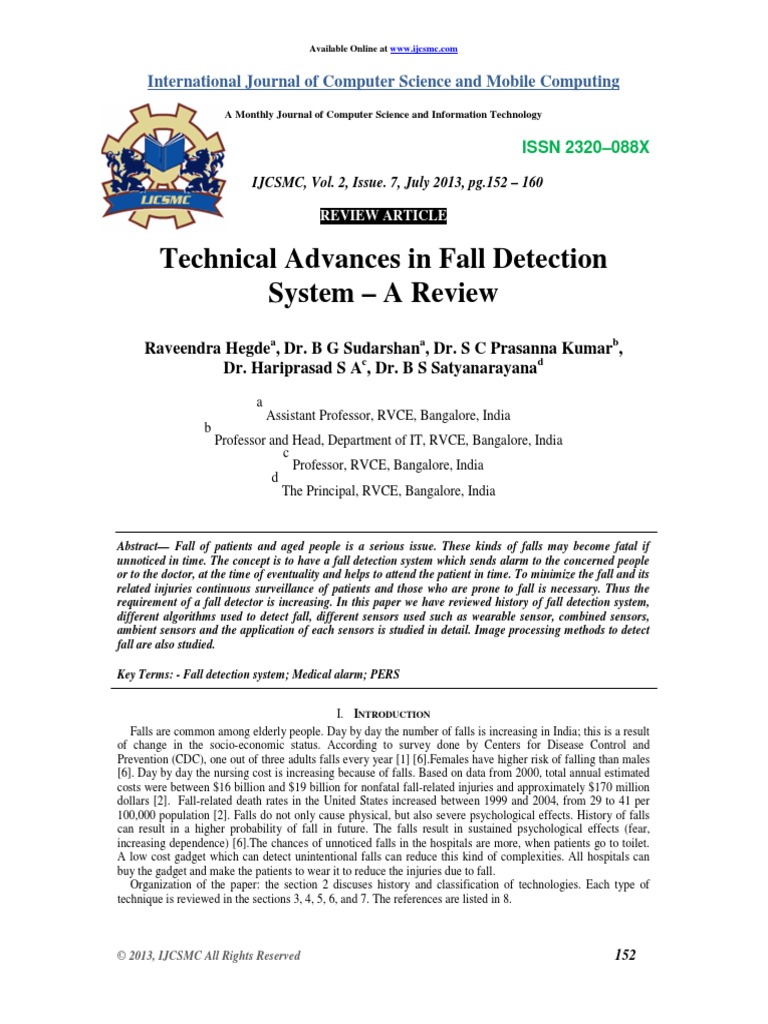 Fall Detection | PDF | Accelerometer | Wearable Technology