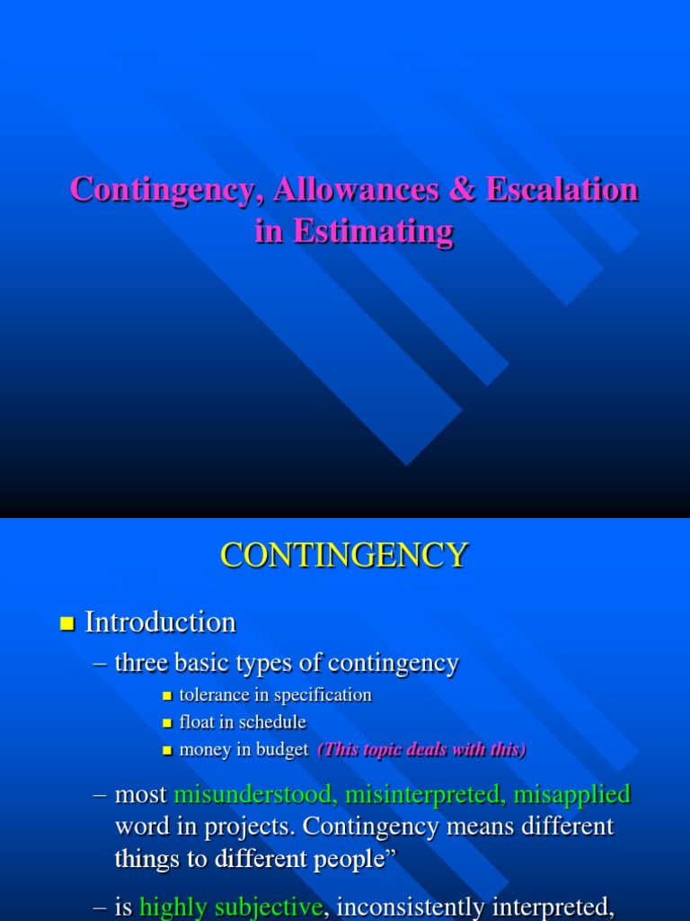 Accuracy & Contingency in Estimating | PDF | Business